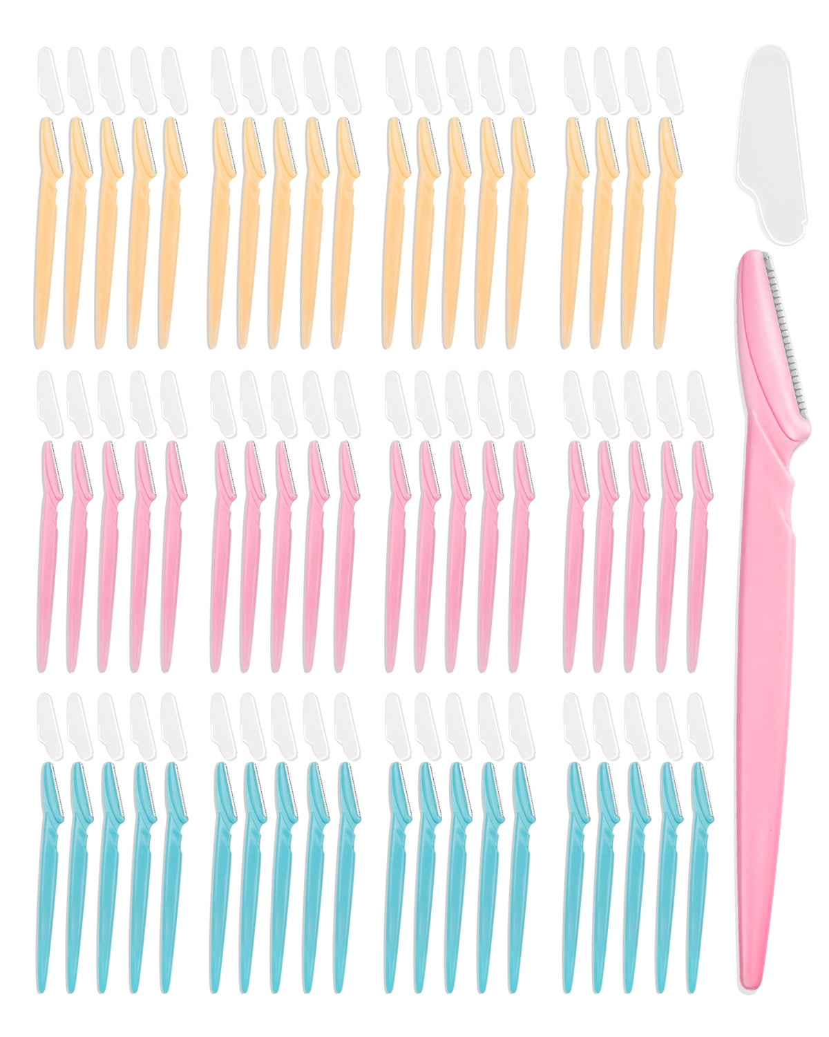 Eyebrow Razor, 60 Pcs Dermaplaning Tool, Face Shavers for Women & Men ...