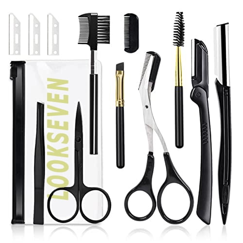 Eyebrow Razor Kit, 12 in 1 Professional Eyebrow Grooming Set, Including ...