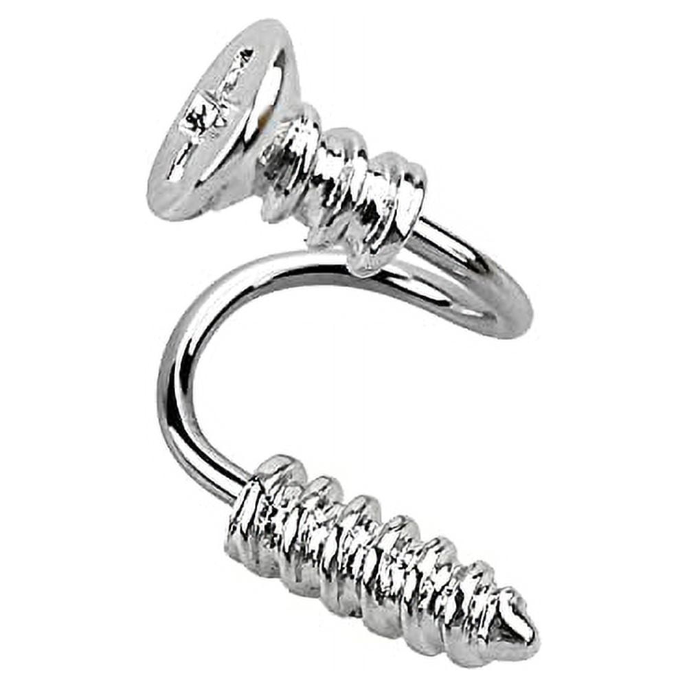 Eyebrow Ring 316L Surgical Steel Twister 16g/1.2mm Screw top on one ...