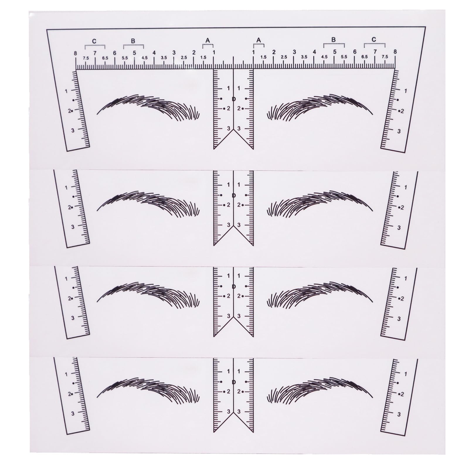 Eyebrow Ruler Stencils-Disposable Ruler TMA2 Stickers Brow Measuring ...