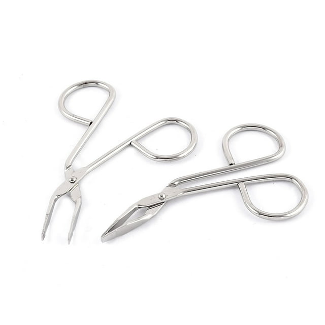 2 Pcs Stainless Steel Eyebrow Scissor Tweezers with Ergonomic Grip and ...