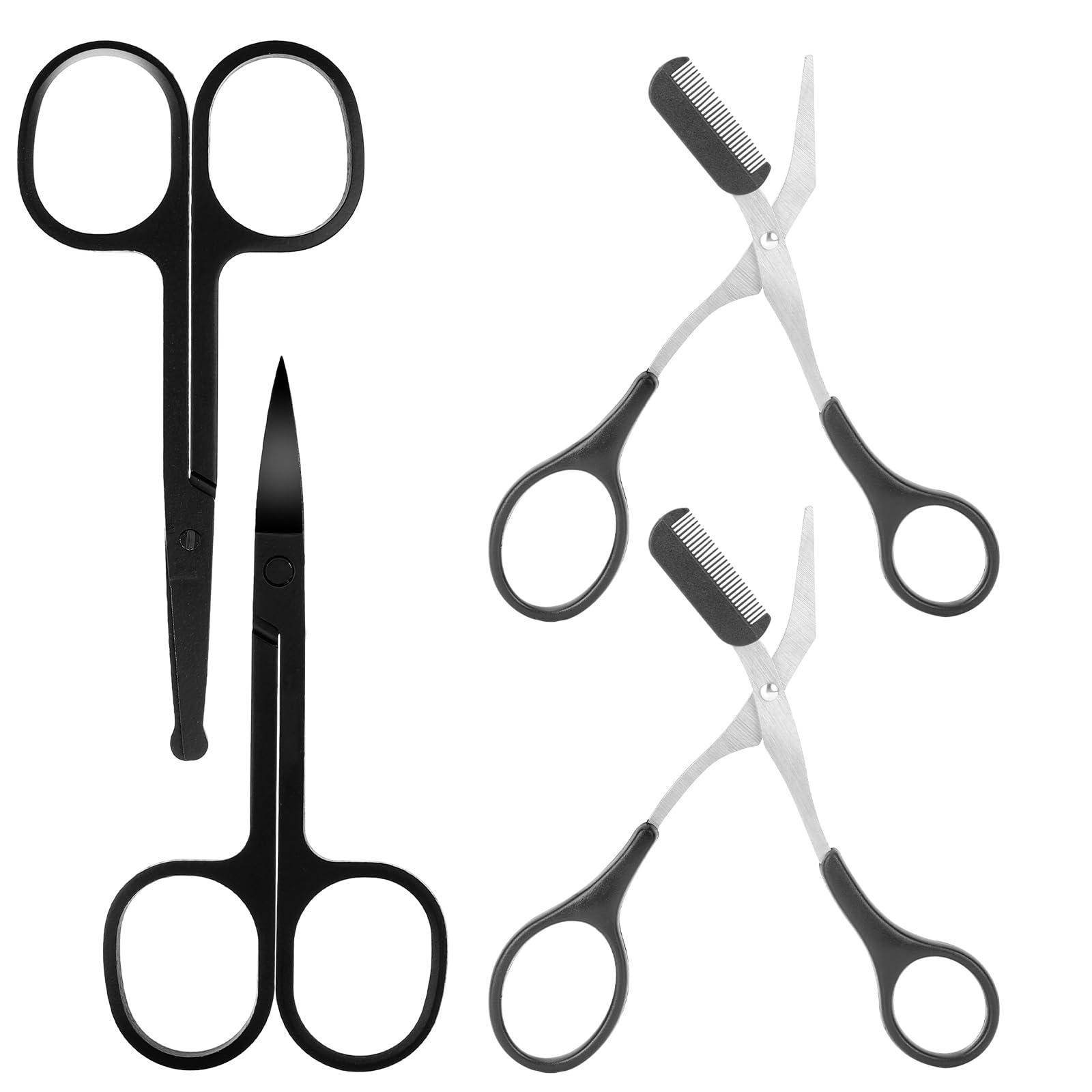Eyebrow Scissors with Comb, NG01 Precision Facial Hair Small Grooming ...