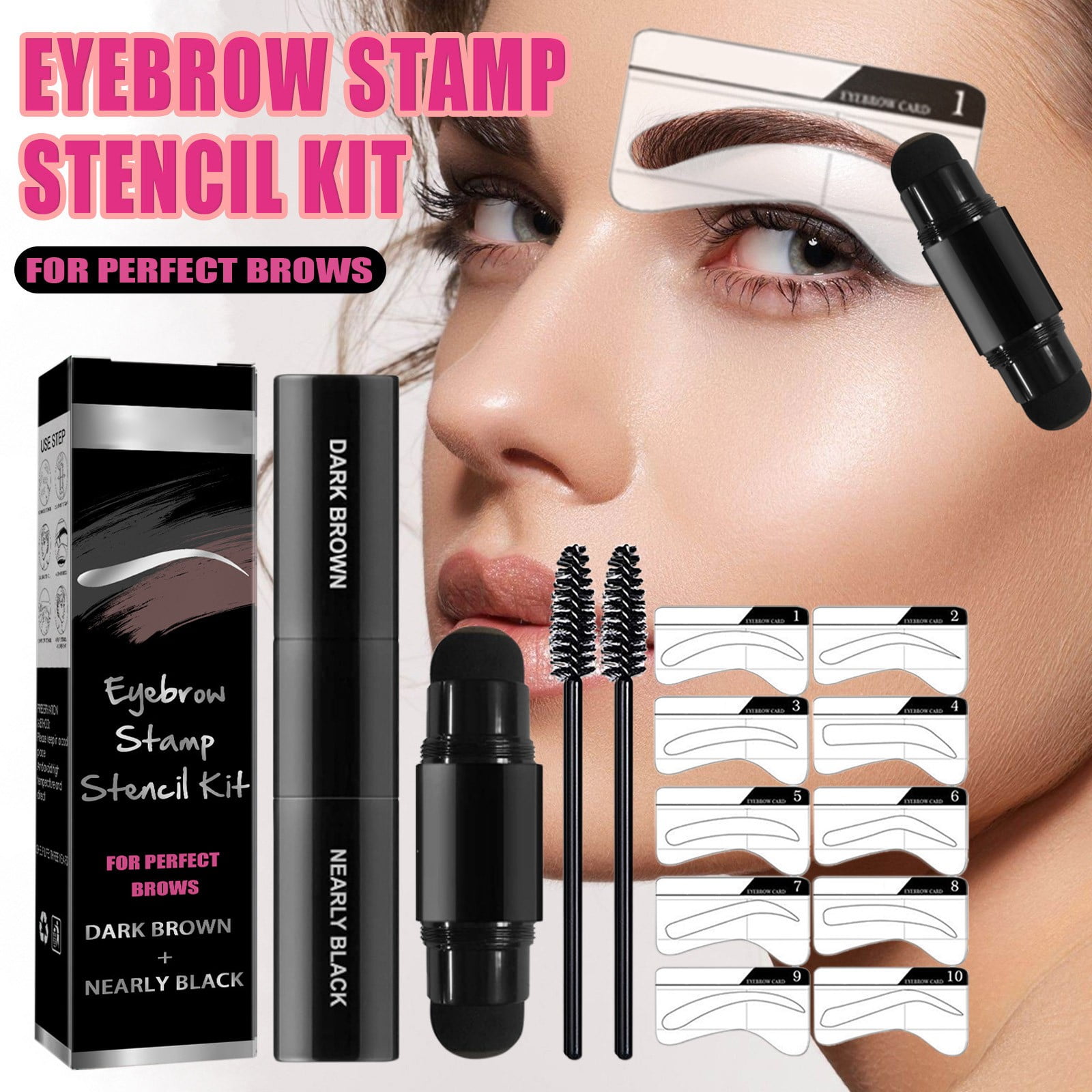 Eyebrow Seal Stencil Kit for Man Women,Waterproof Brow Seal Kit with 10 ...