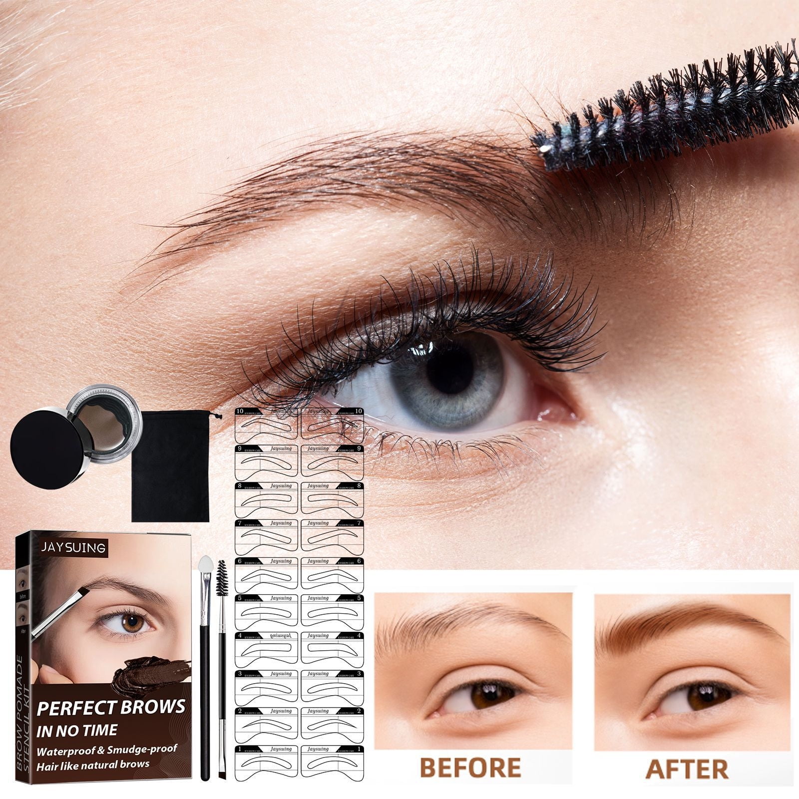 Eyebrow Set With Eyebrow Brush, Easy To Color, Not Easy To, And Long ...
