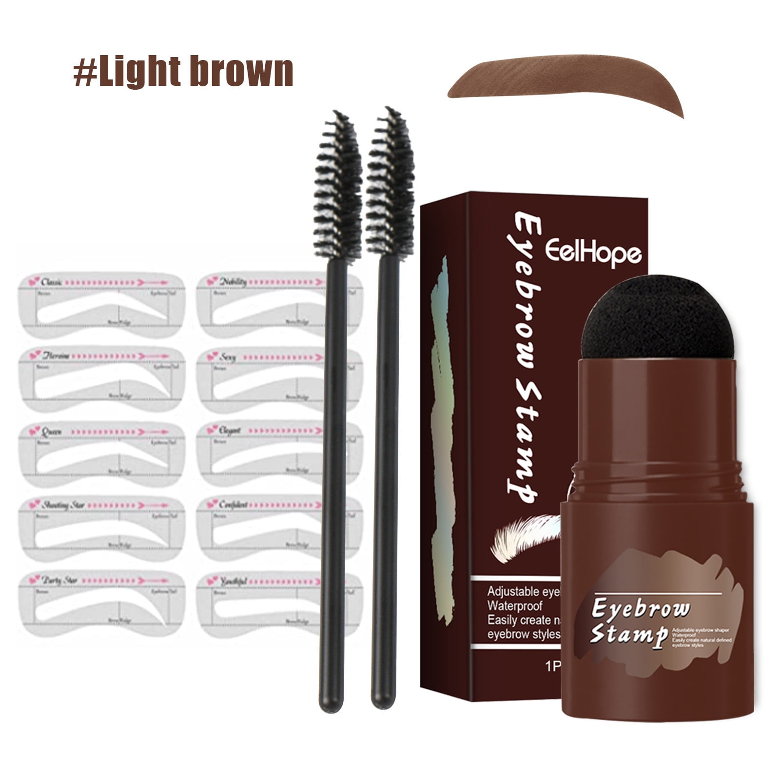Eyebrow Stamp Set (Light Brown) Quick Eyebrow Makeup Lazy Hairline ...