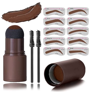 Aliver Waterproof Eyebrow Stamp Set, Light and Medium Brown, Perfect ...
