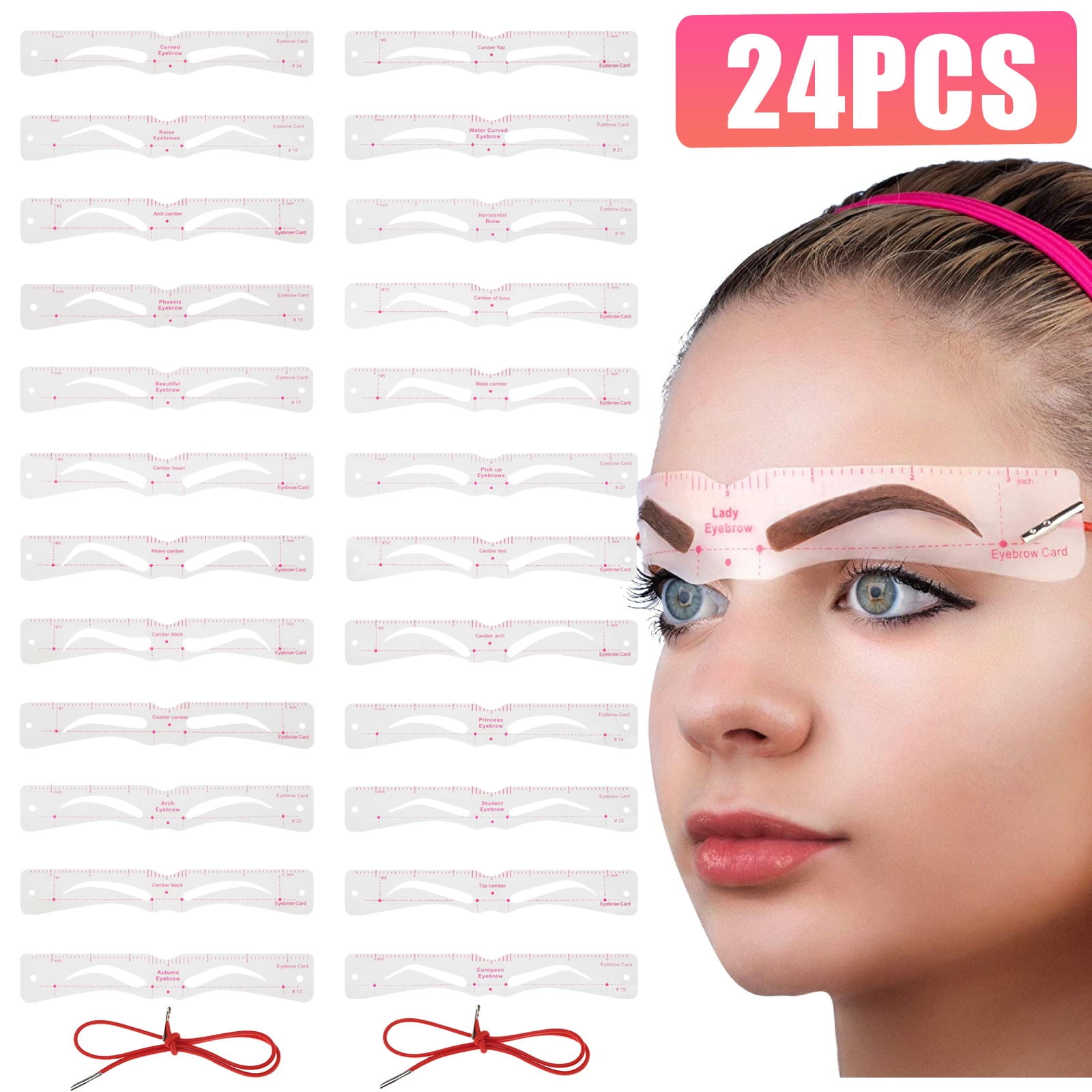Eyebrow Stencils 24-Piece Eye - Reusable Shaping Templates For Perfect ...