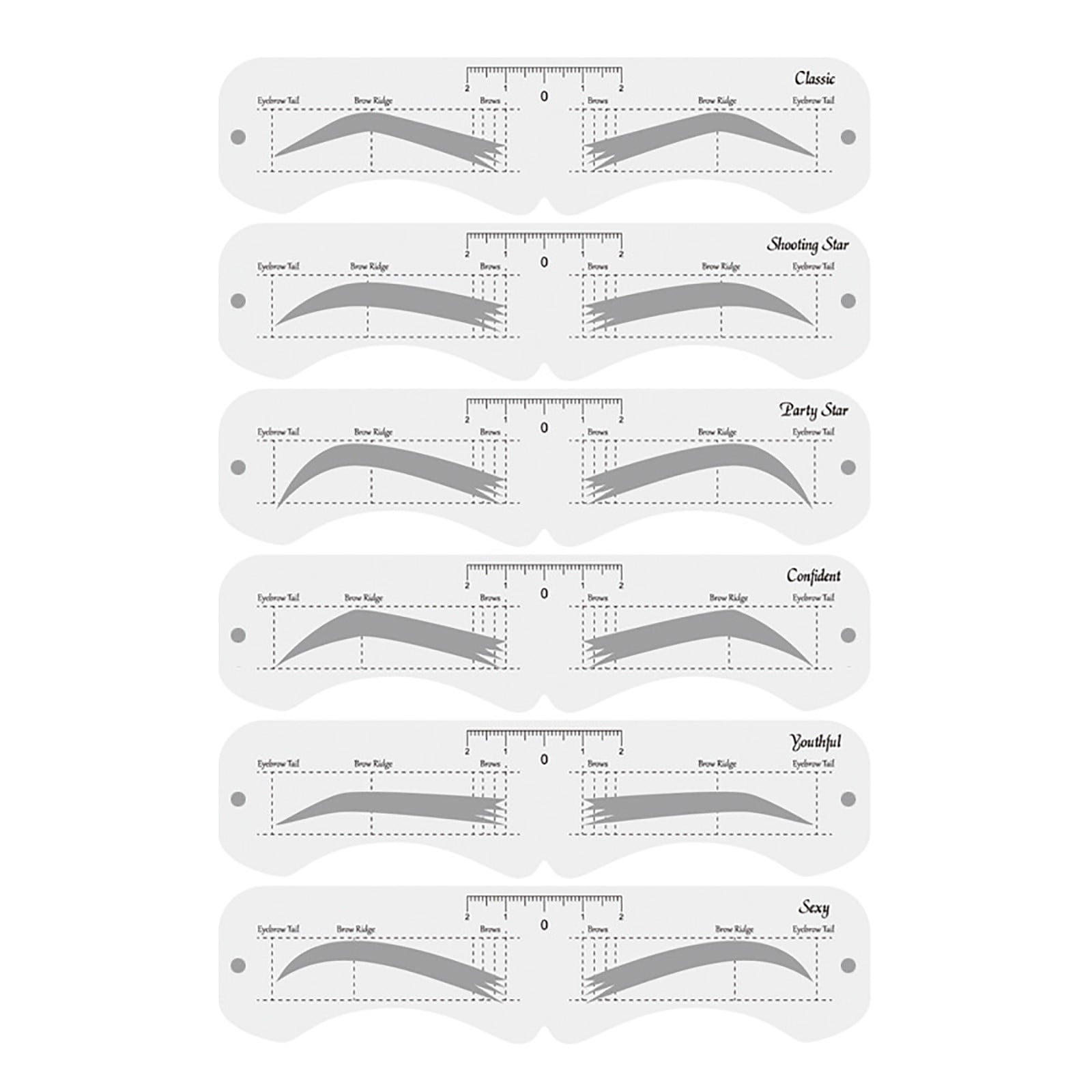 Eyebrow Stencil With Strap 6 Styles Arched Eyebrow Stencil Eyebrow ...