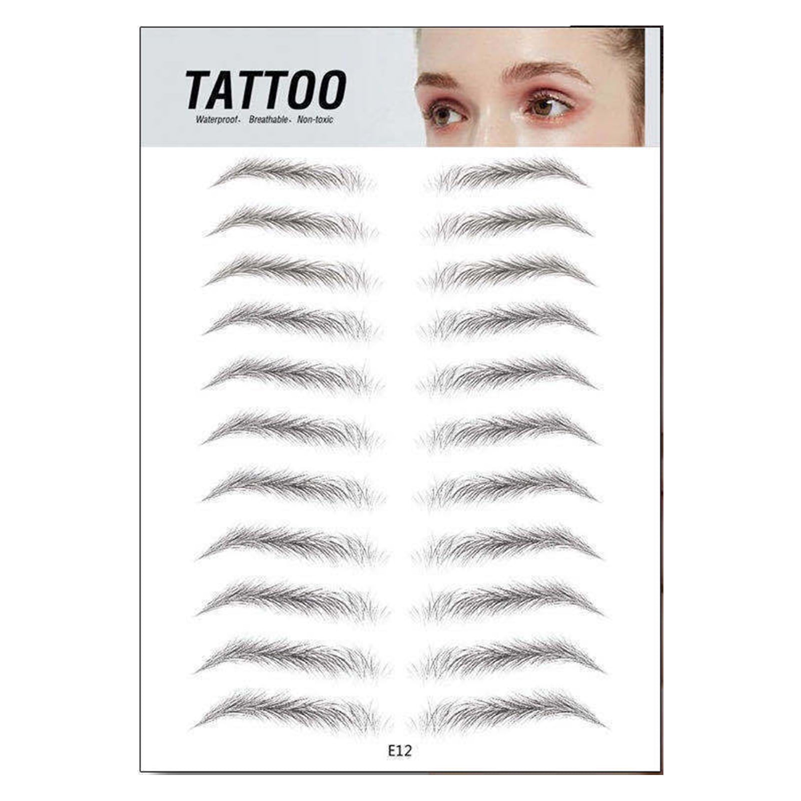 Eyebrow Sticker Waterproof Hair-Like 3D Long Lasting Eyebrows Tattoo ...