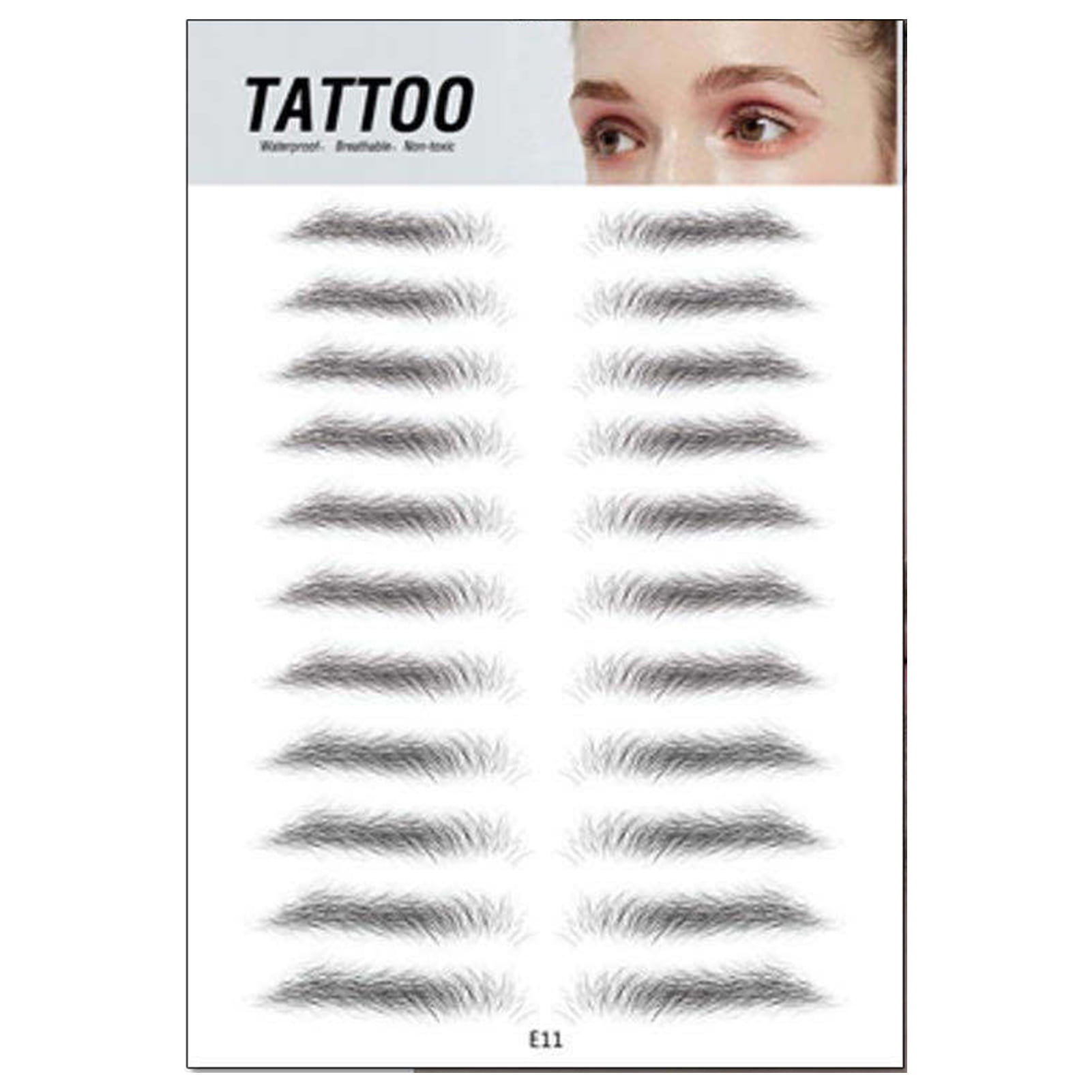 Eyebrow Sticker Waterproof Hair-Like 3D Long Lasting Eyebrows Tattoo ...