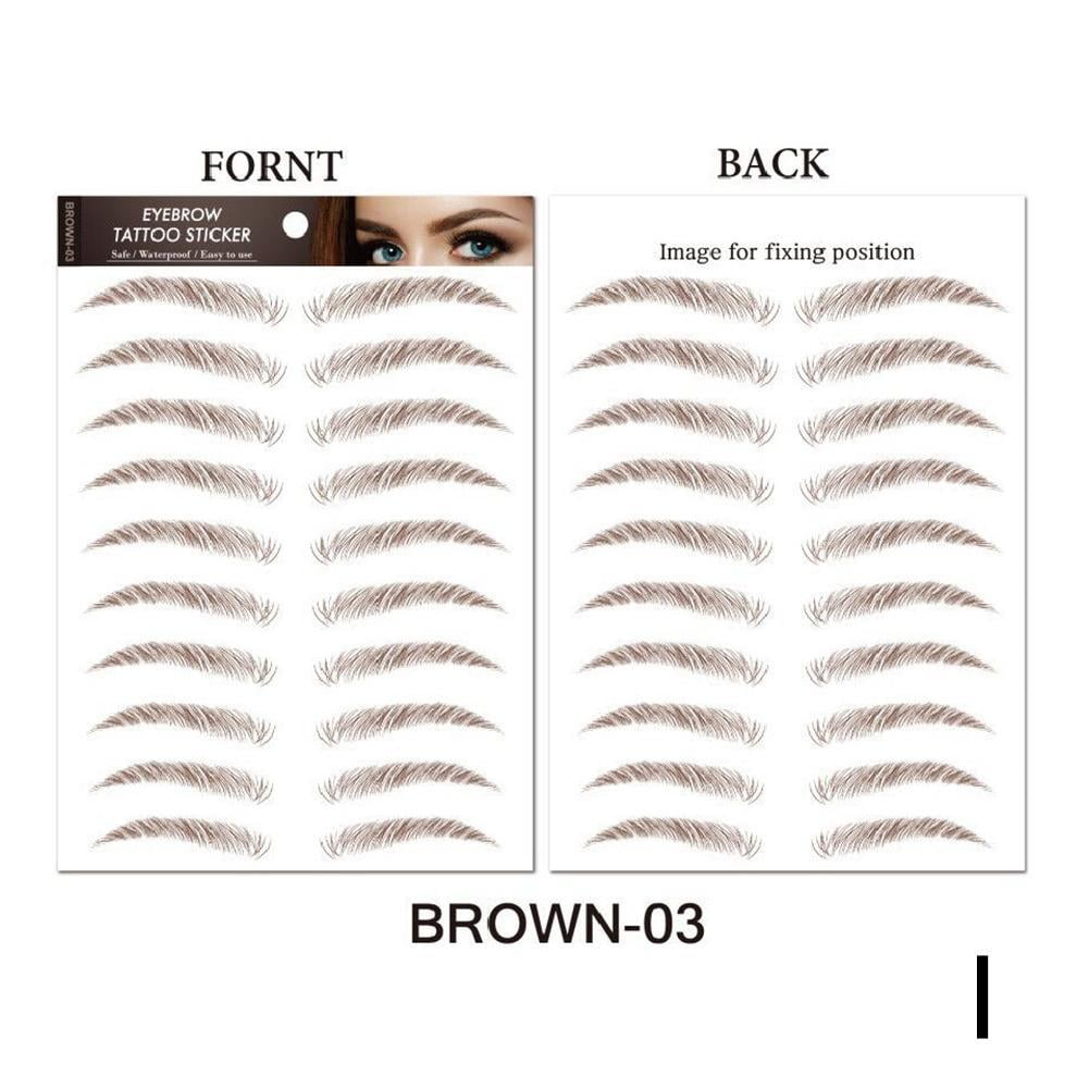Eyebrow Stickers Makeup Waterproof Tattoo Long Lasting Black Natural ...