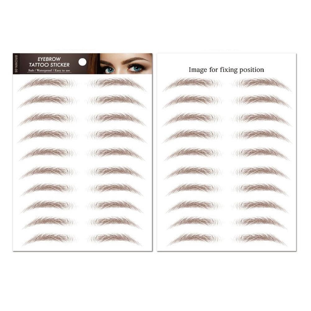 Eyebrow Stickers Makeup Waterproof Tattoo Long Lasting Black / Natural ...