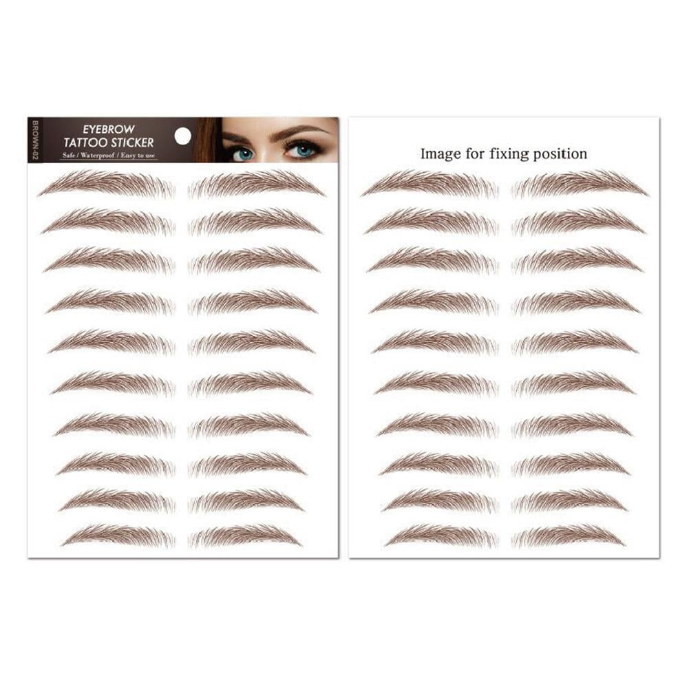 Eyebrow Stickers Makeup Waterproof Tattoo Long Lasting Natural Black ...