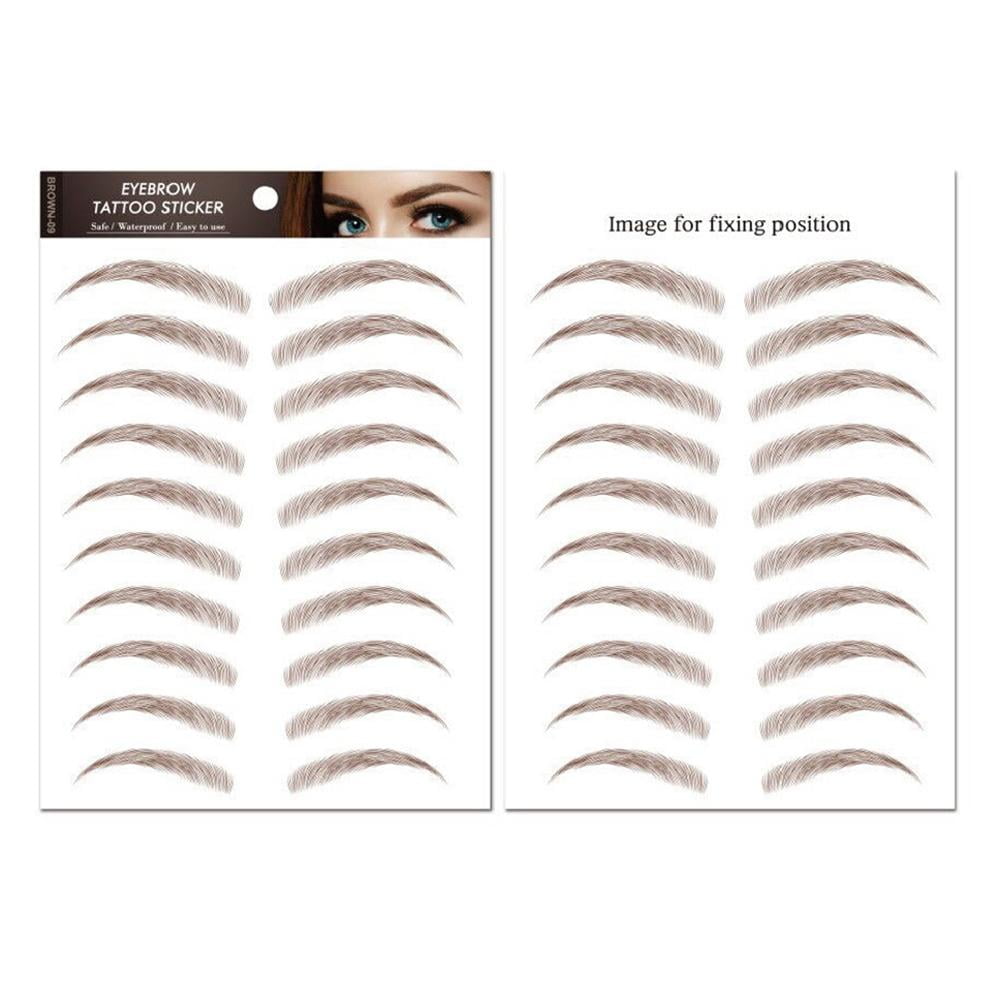 Eyebrow Stickers Makeup Waterproof Tattoo Long Lasting Natural Black ...