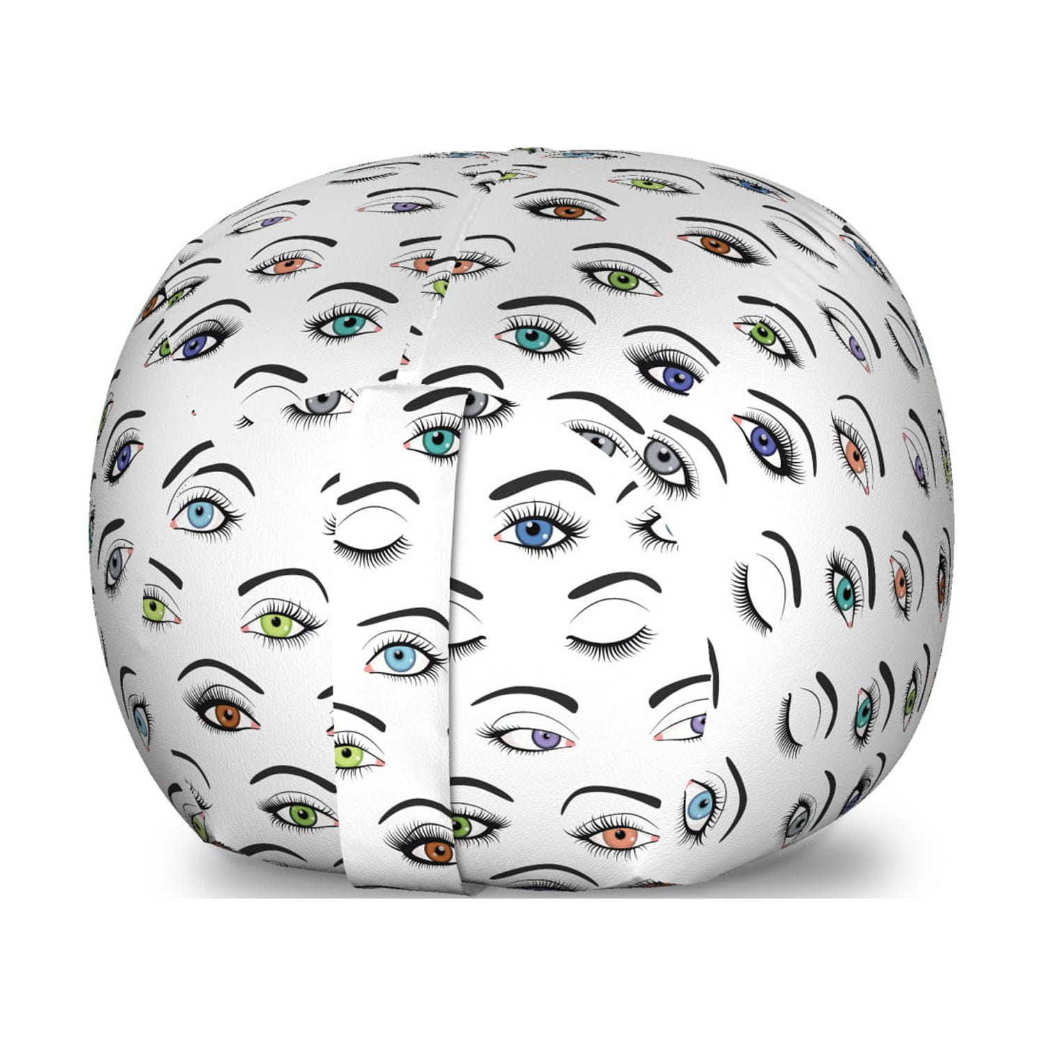 Eyebrow Storage Toy Bag Chair, Assortment of Colorful Eyes and Brows in ...