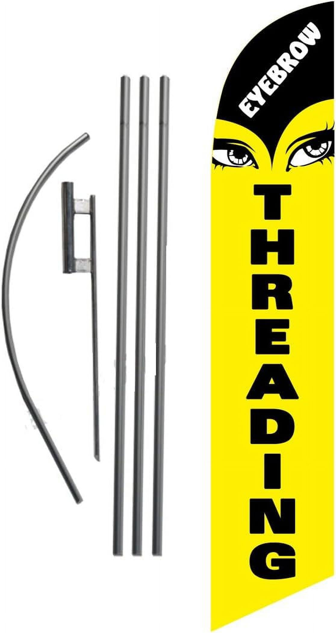 Eyebrow Threading Advertising Feather Banner Swooper Flag Sign with ...