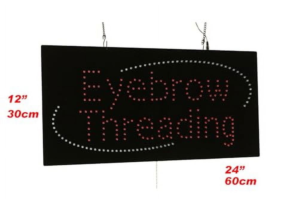 Eyebrow Threading Sign, 24"x12", 60x30cm, TOPKING, LED, Neon ...