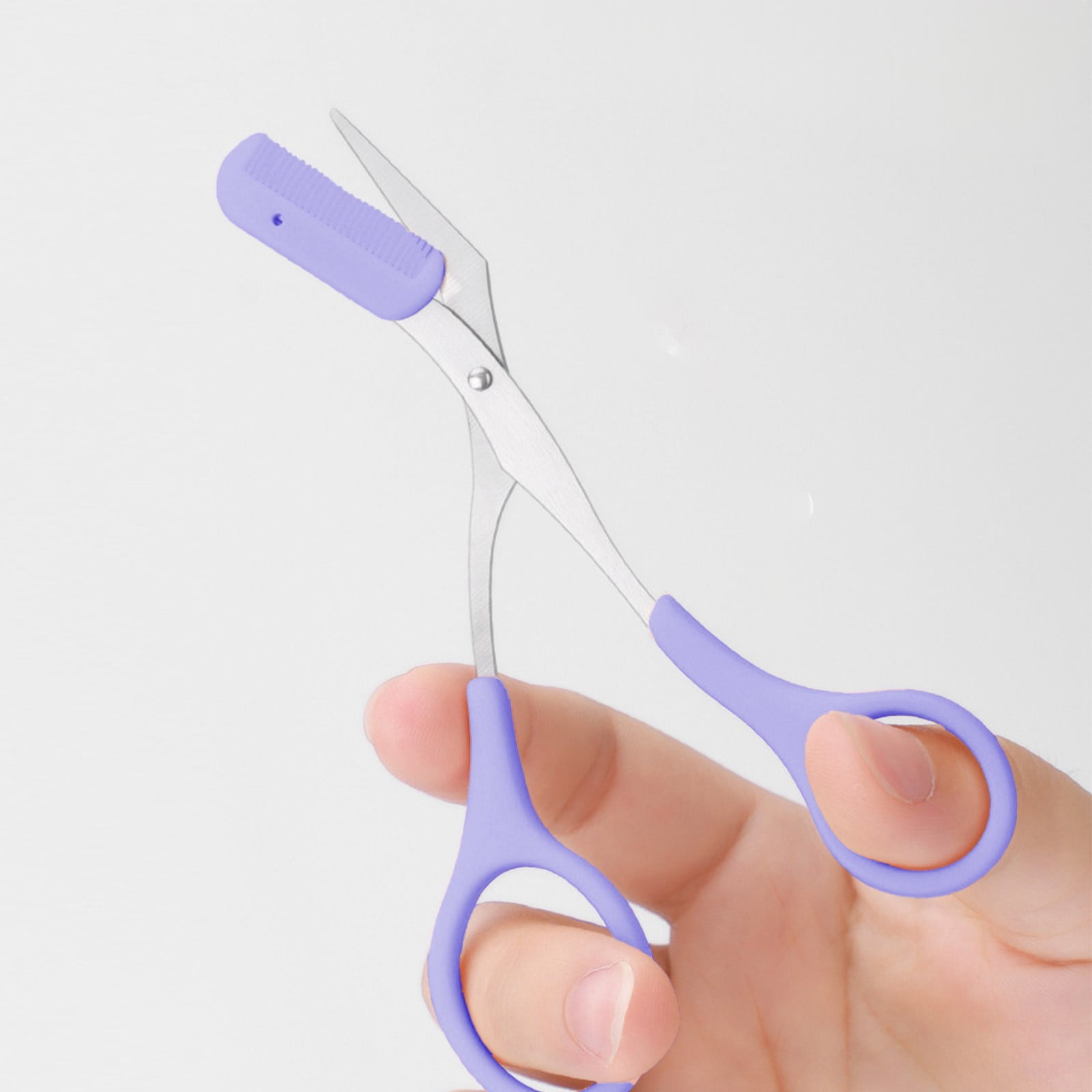 Eyebrow Trimmer Scissor, 2 in 1 Eyebrow Scissors with Comb Stainless ...