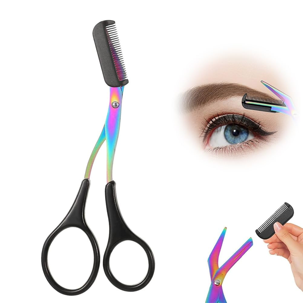 Eyebrow Trimmer Scissor, 2-in-1 Professional Eyebrow Scissors with Comb ...