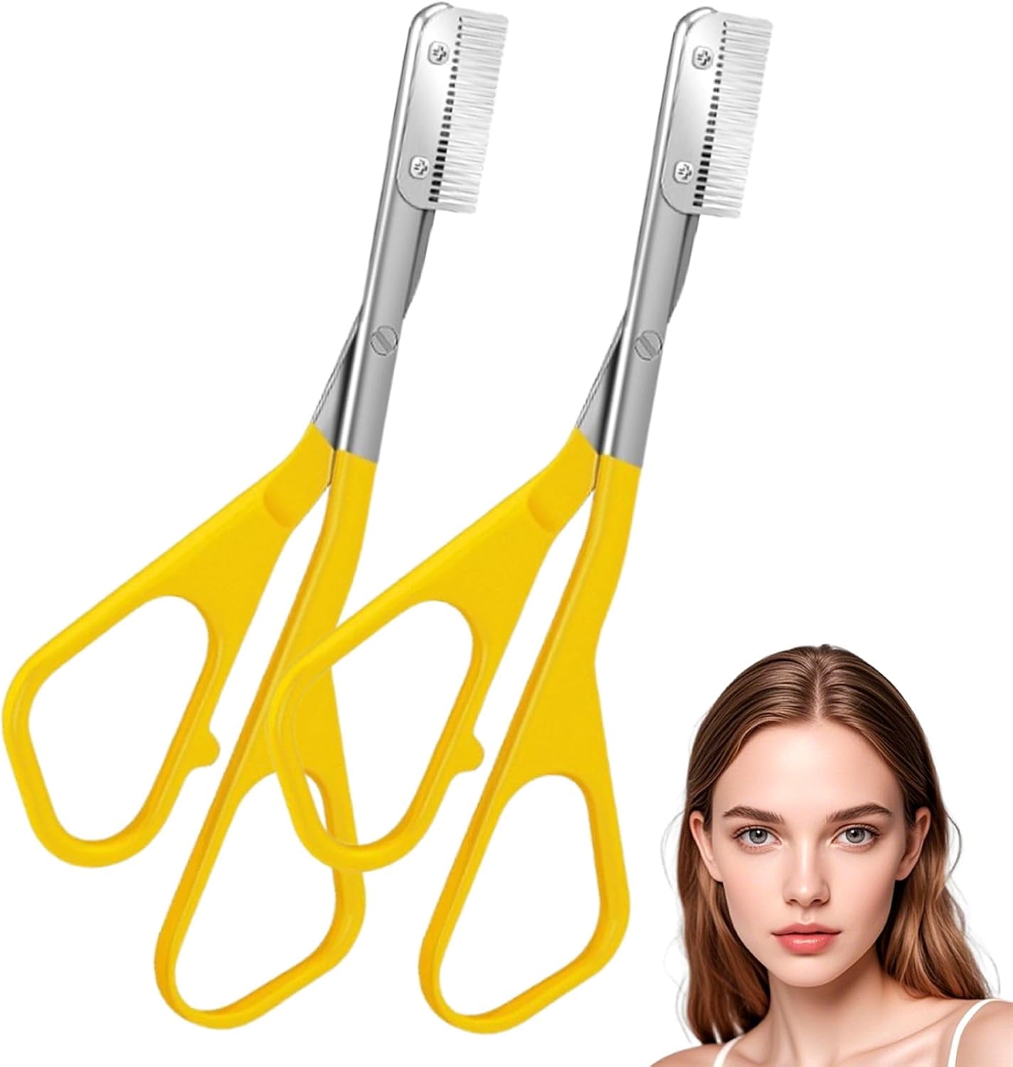 Eyebrow Trimmer Scissor, 2-in-1 Professional Eyebrow Scissors with Comb ...