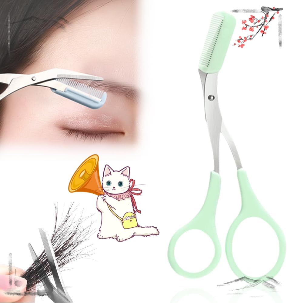 Eyebrow Trimmer Scissor, 2024 Upgraded Eyebrow Scissors with Comb ...