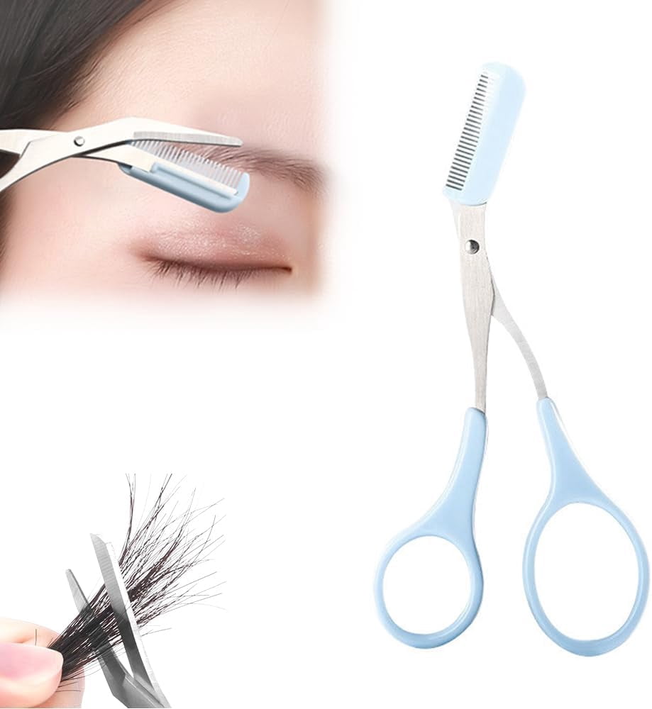 Eyebrow Trimmer Scissor, 2024 Upgraded Eyebrow Scissors with Comb ...