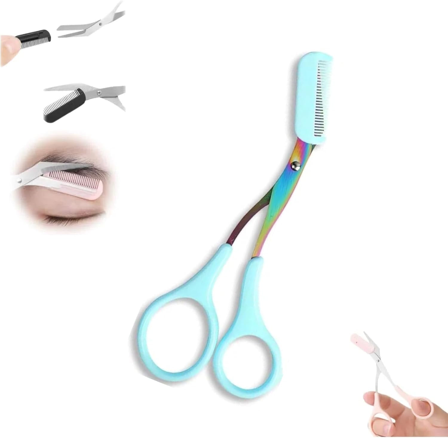 Eyebrow Trimmer Scissor, 2025 New 2 in 1 Eyebrow Scissors with Comb ...
