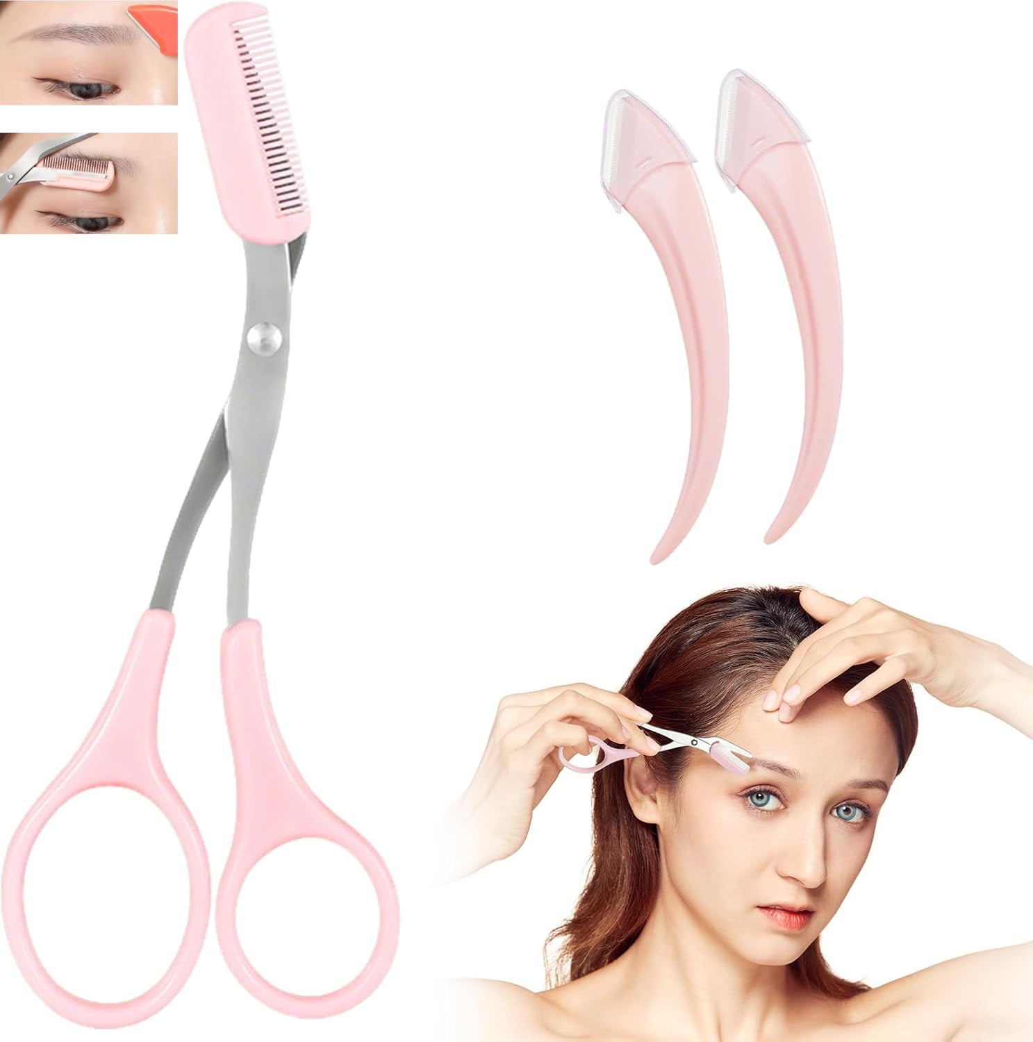 Eyebrow Trimmer Scissor, 2025 Upgraded Precision Eyebrow Grooming Kit ...