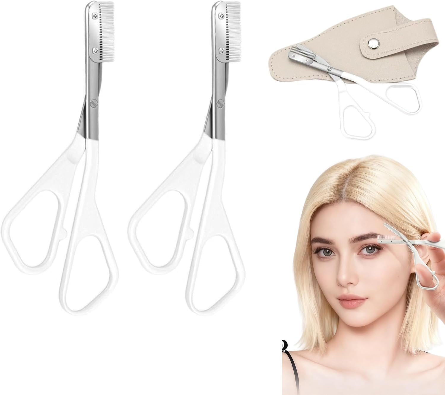 Eyebrow Trimmer Scissor,Upgraded Stainless Steel Professional Eyebrow ...