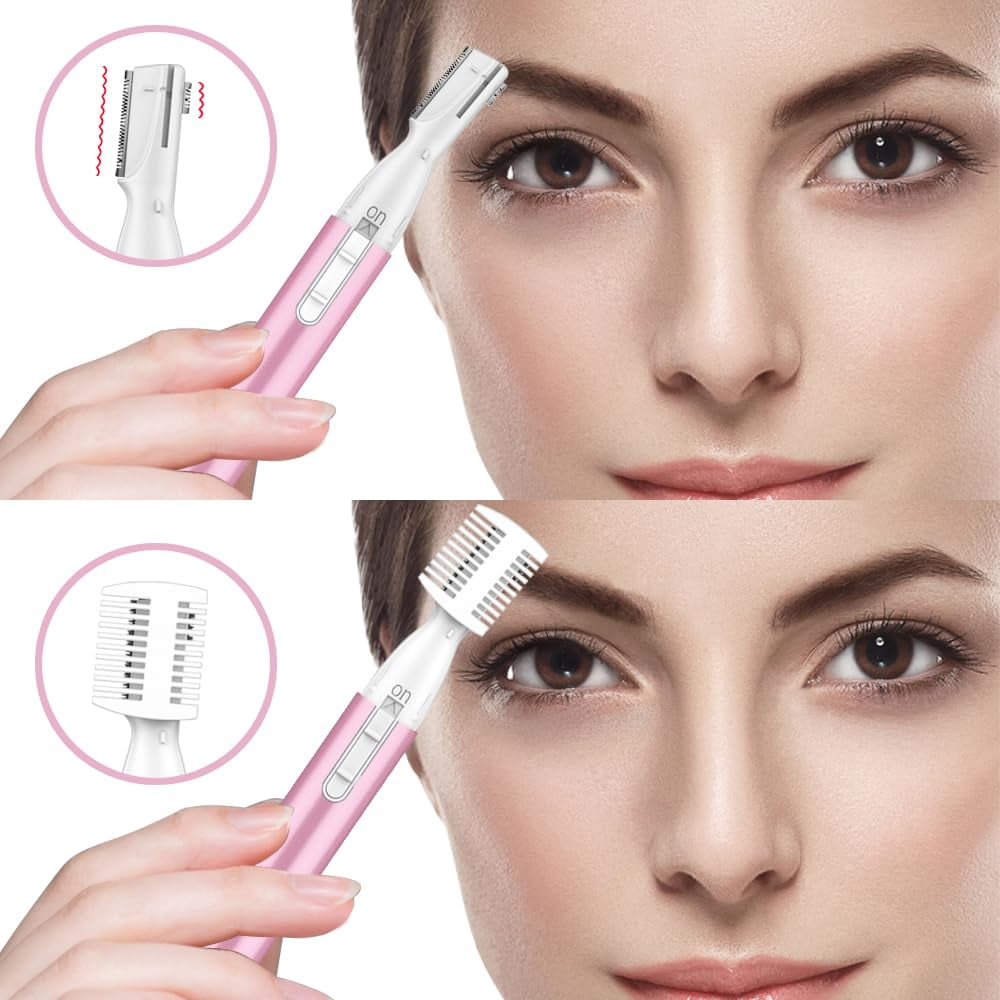 Eyebrow Trimmer,Women Precision Face Razors Mini Shaver with Comb ...