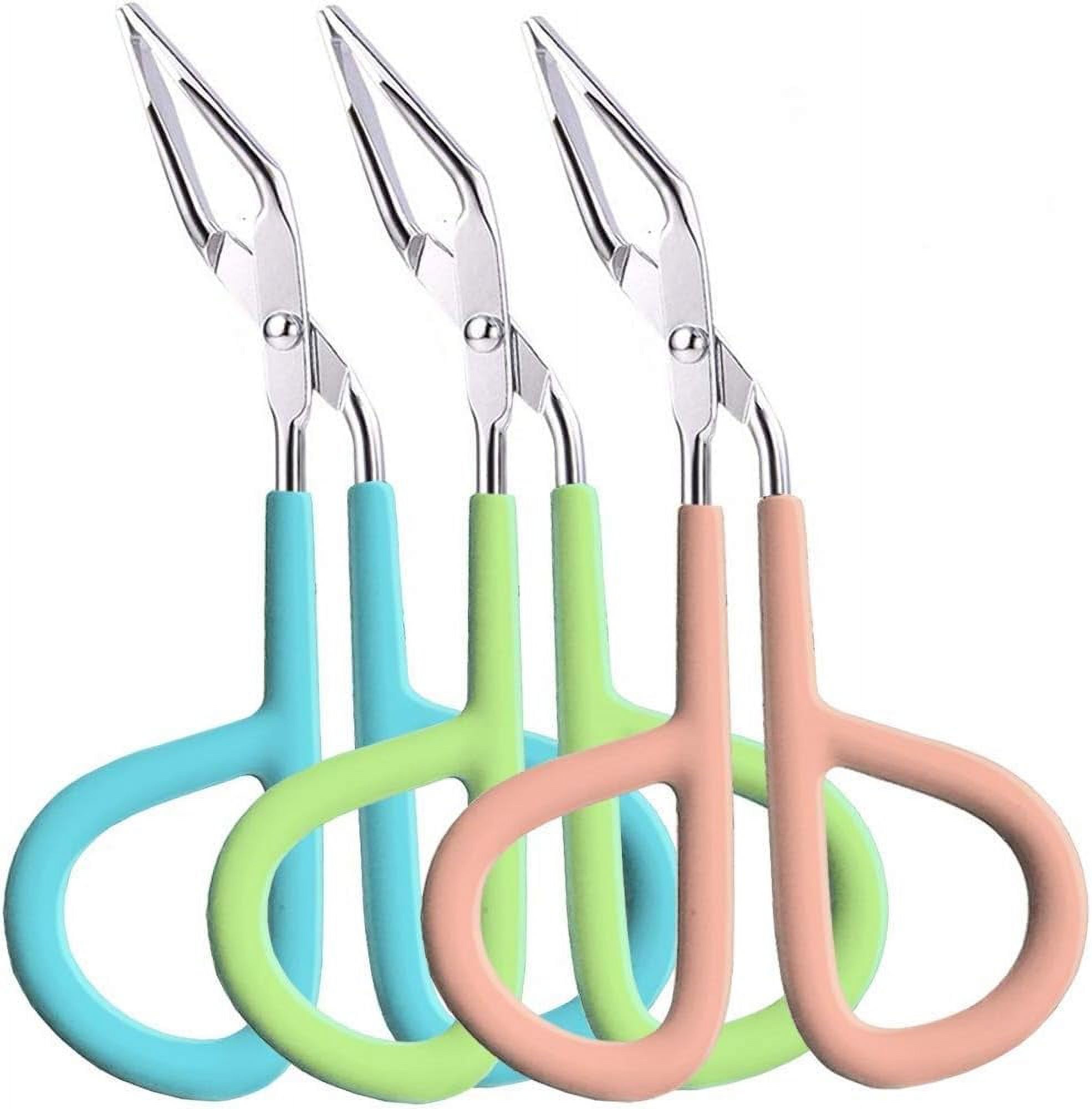 Eyebrow Tweezers, 3 Pack Stainless Steel Scissors Handle Tweezers Clip ...
