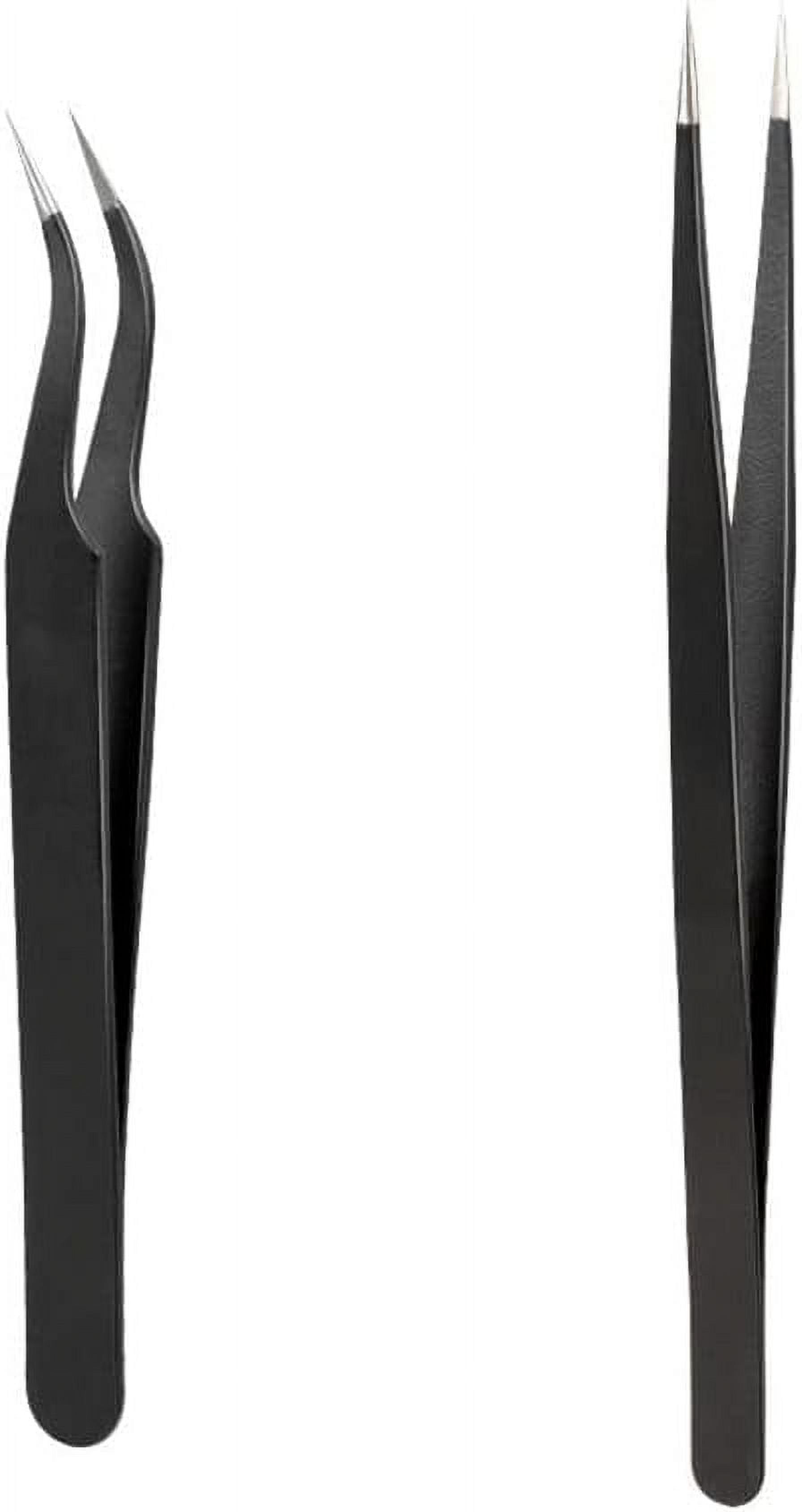 Eyebrow Tweezers Set,2 PCS Lash Tweezers Stainless Steel Precision ...