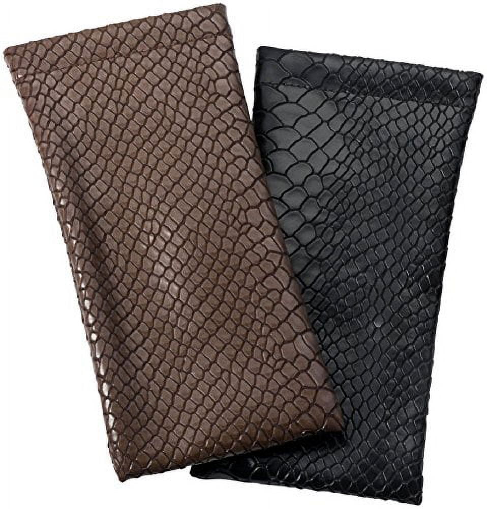 Eyeglass Case Python Spring-Open Top Squeeze Brown 6.625\" L x 3.25\" W ...