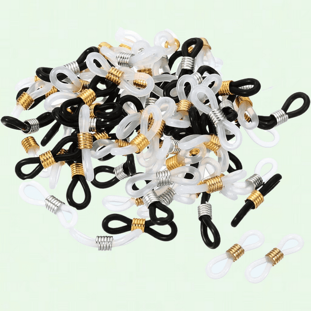 Eyeglass Chain Connector, 80 Pack Adjustable Anti Slip Silicone Rubber ...
