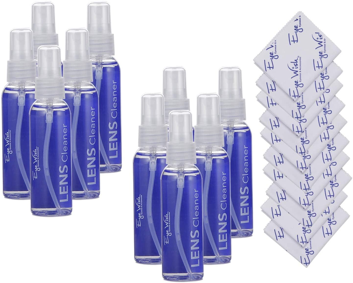 Eyeglass Lens Cleaner Spray 10 Pack of 2oz Glasses Cleaning Spray & 10 ...