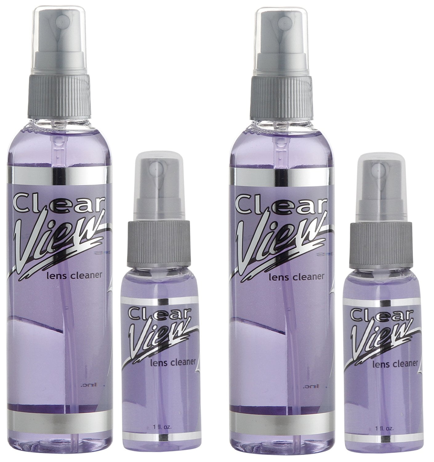 Eyeglass Lens Cleaner Spray Pack of 2-4oz & 2-1oz Clear View Glasses ...