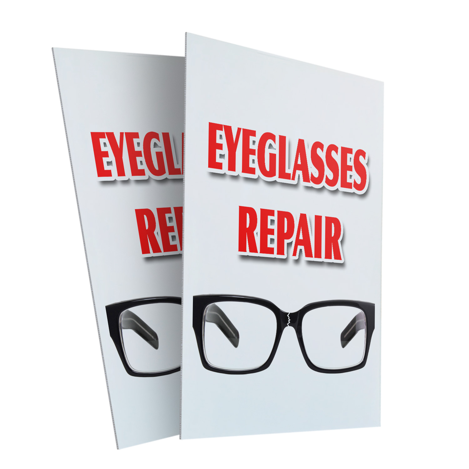 Eyeglass Repair (2-PACK) 24" x 36" Plastic Signs | Sign Insert 4mm ...