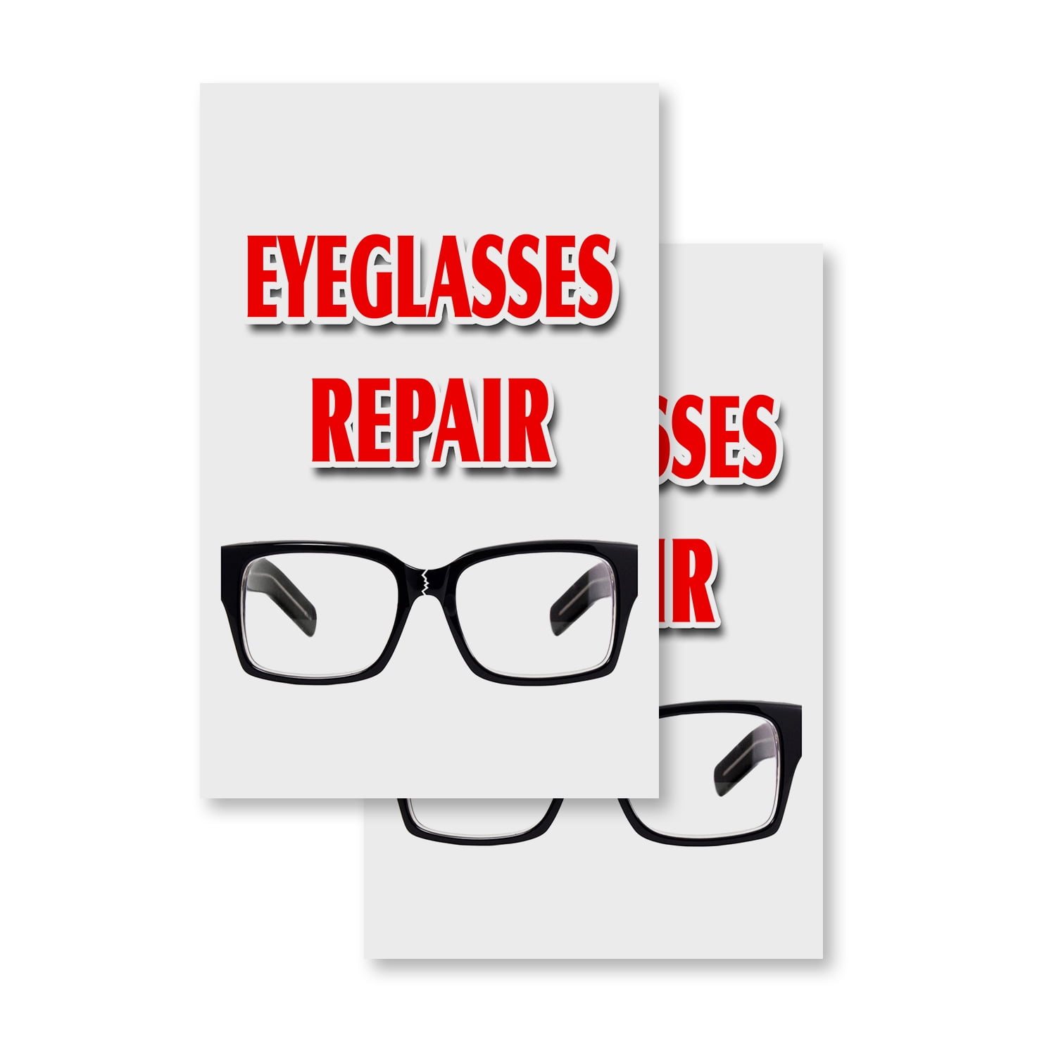 Eyeglass Repair (2-PACK) 24" x 36" Vinyl Decals | Sign Insert Peel ...