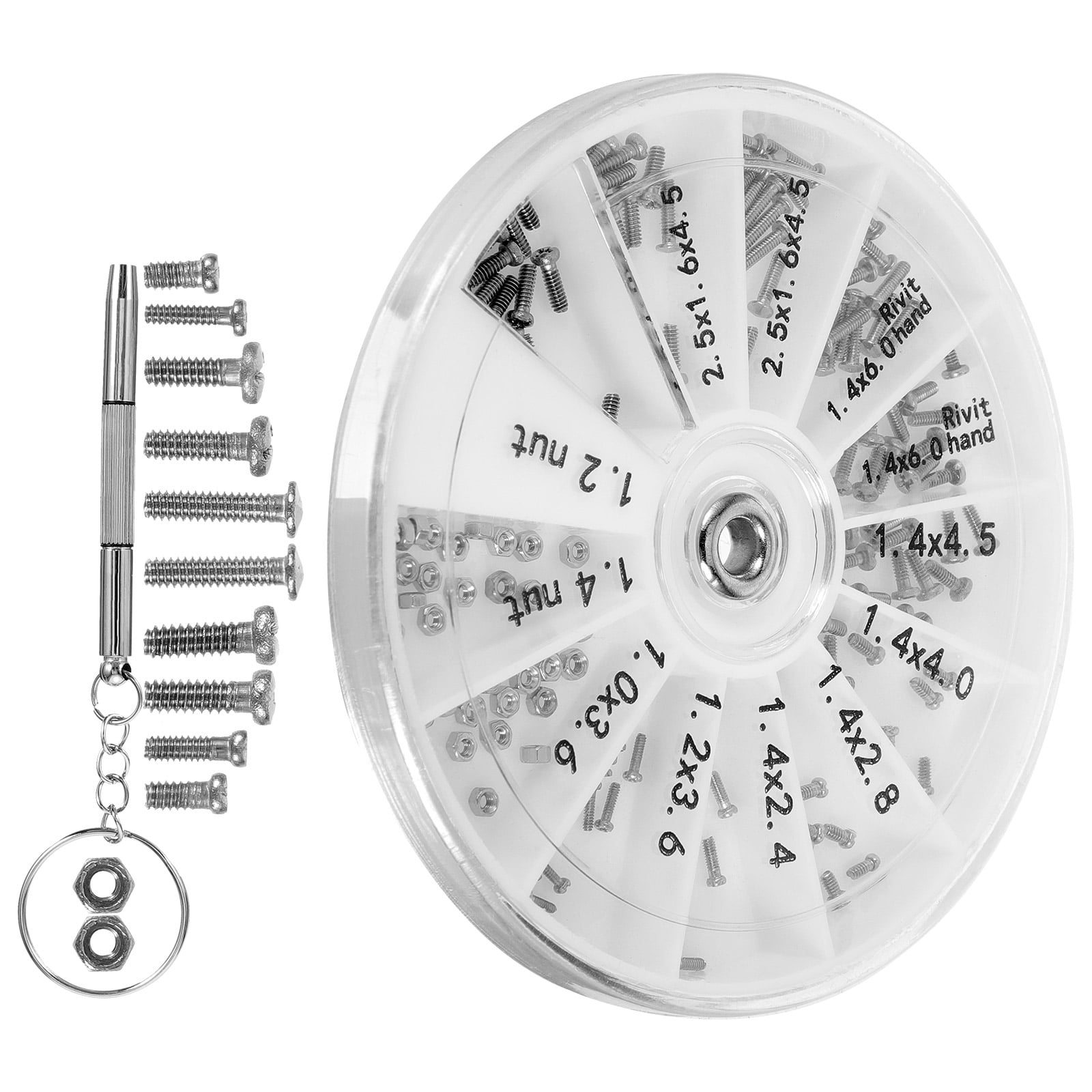 Eyeglass Repair Kit With Screws And Screwdriver Frameless Glasses Miniature Temple Tool Plastic
