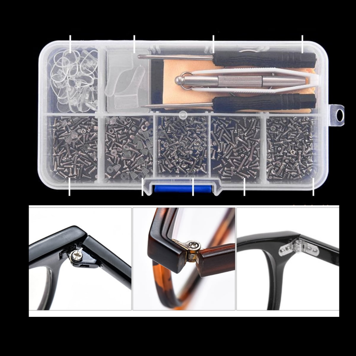 Eyeglass Repair Kits Including 500 Pcs Glasses Screws, Eyeglass Repair ...