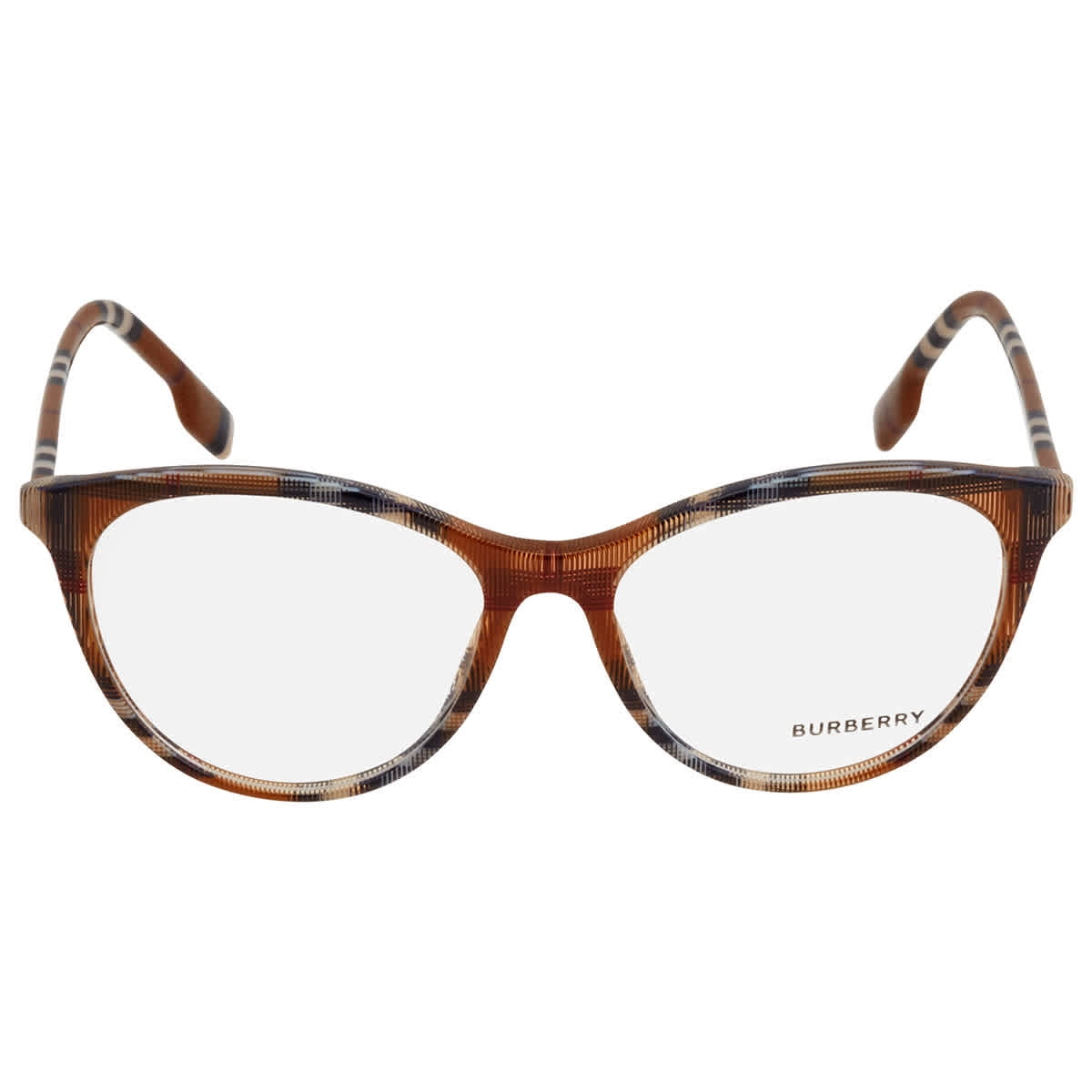 Burberry Women's Eyeglasses BE 2325 4005 Aiden Check Brown, Round Style ...