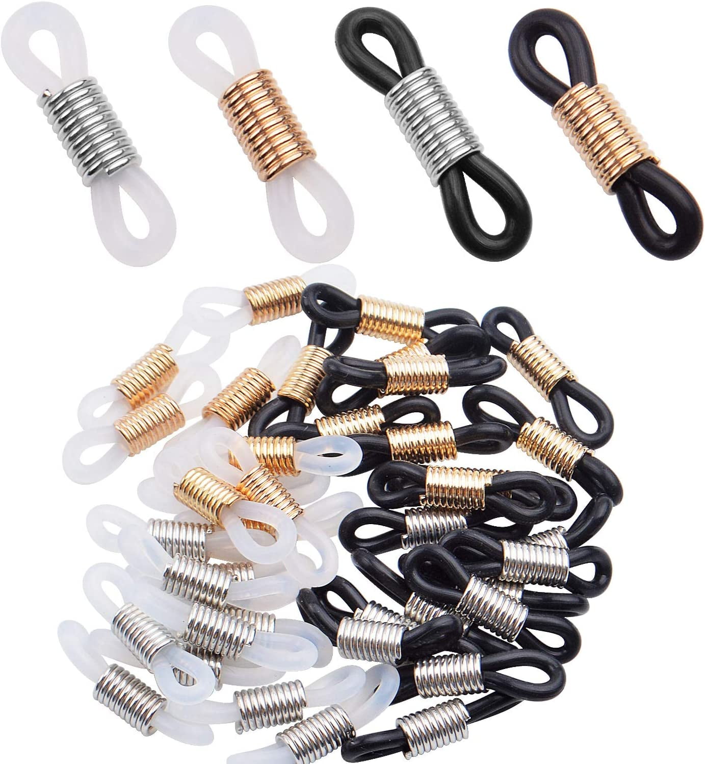 Eyeglasses Chain Connector, 40 Pieces Adjustable Eyeglasses Chain Ends ...