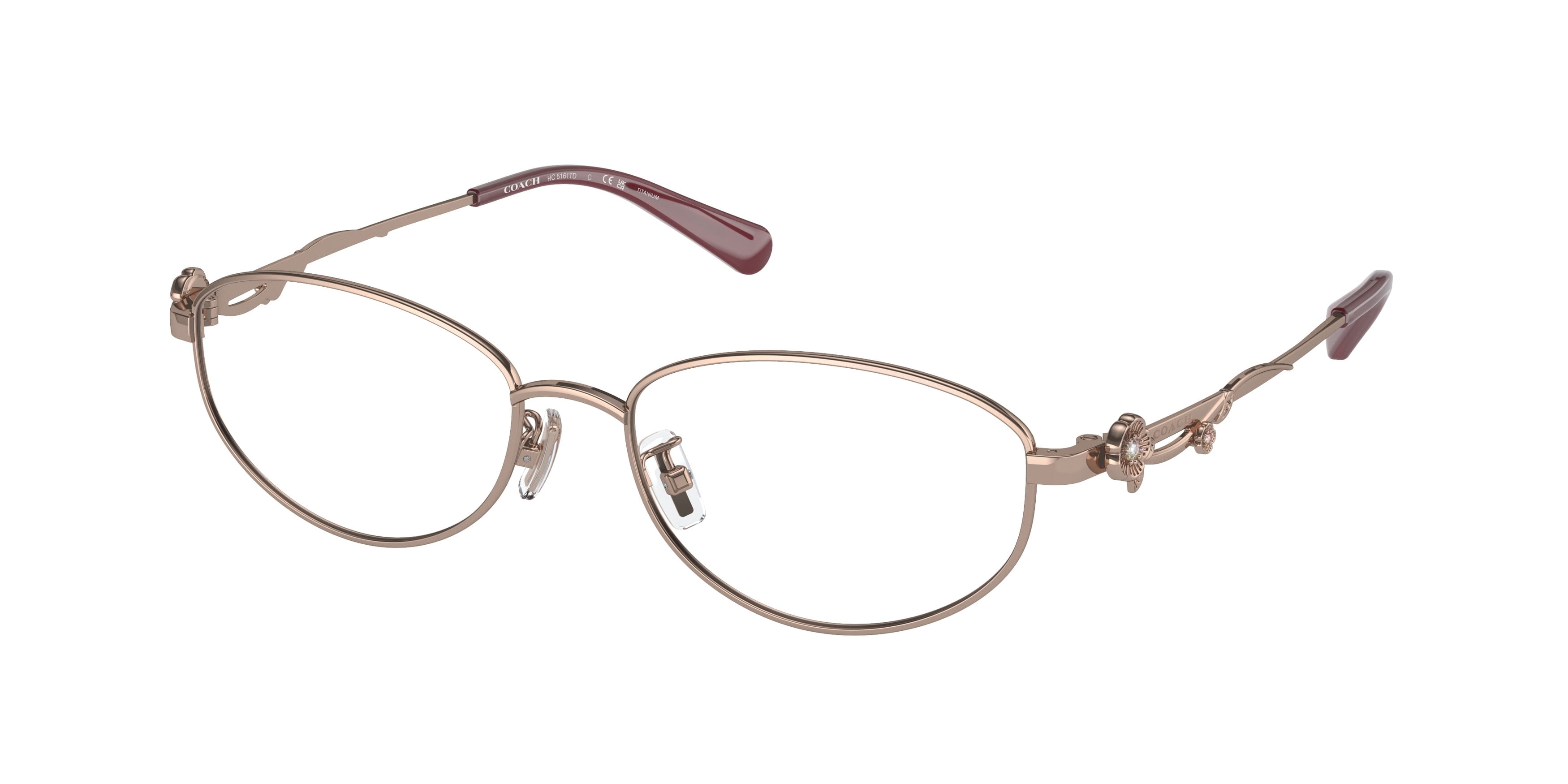 Eyeglasses Coach HC 5161 TD 9331 Shiny Rose Gold - Walmart.com
