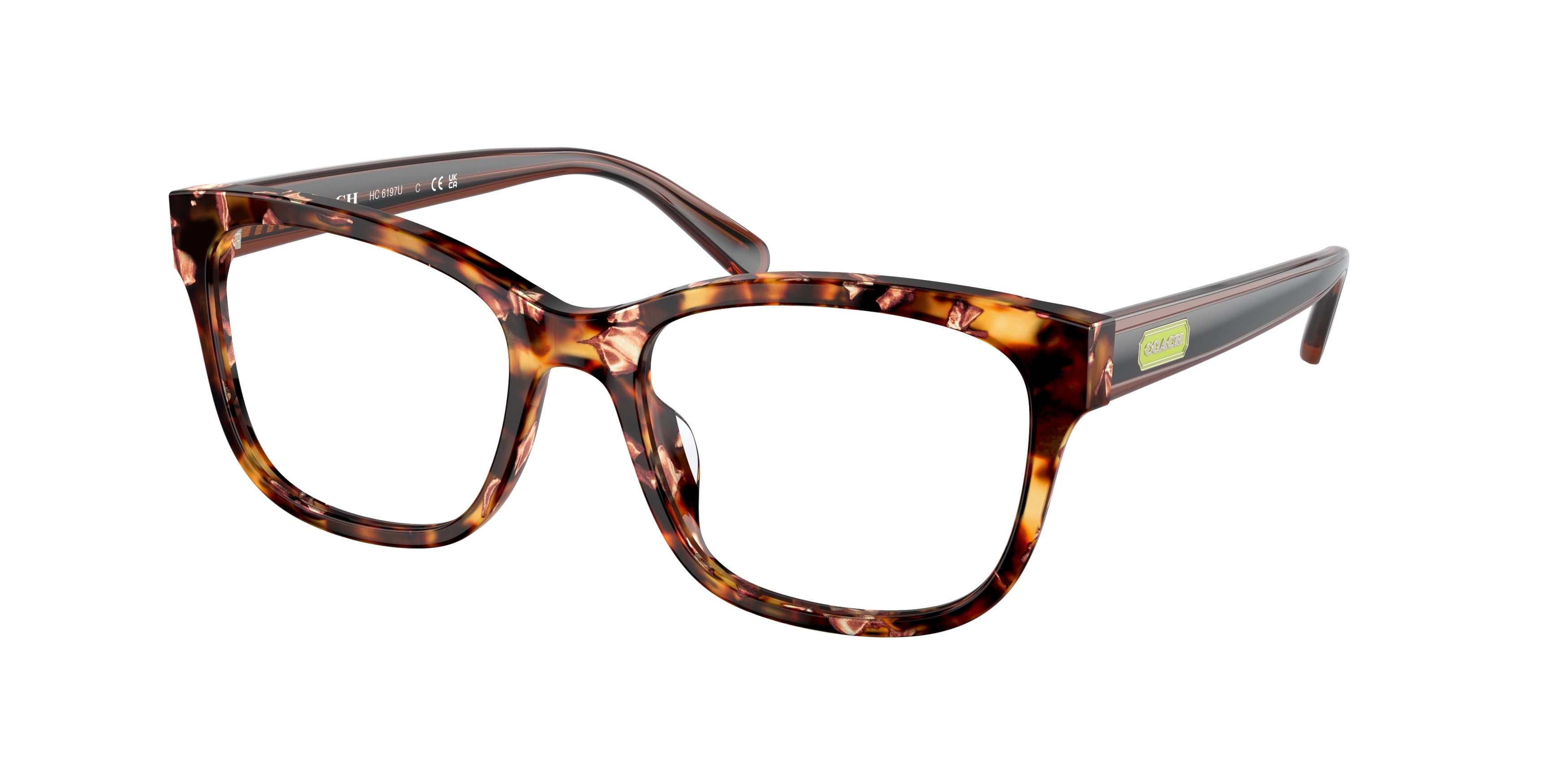 Eyeglasses Coach HC 6197 U 5711 Pearlescent Amber Tortoise - Walmart.com