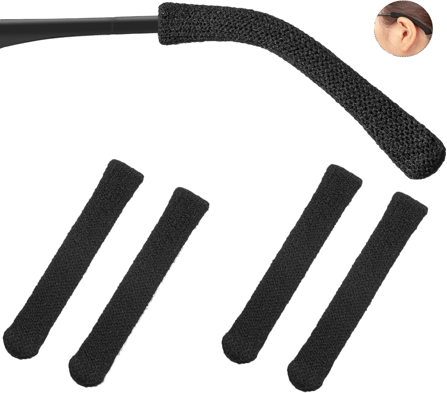 Eyeglasses Ear Grippers- NOGIS 4Pcs Glasses Ear Cushion Glasses Behind ...