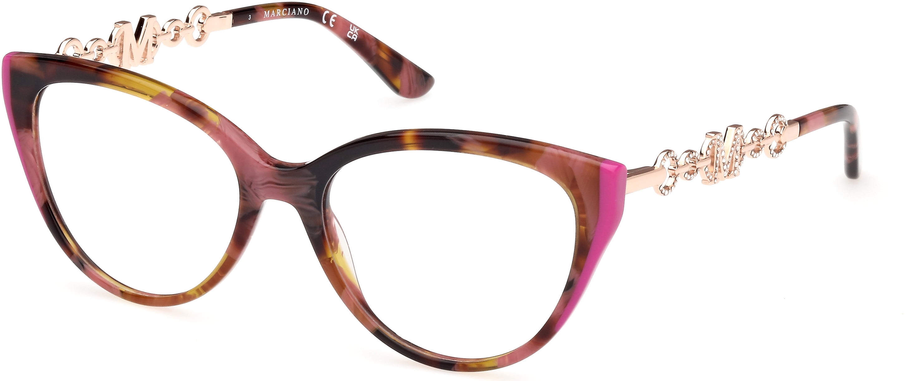 Eyeglasses Guess By Marciano GM 50006 083 Violet/Havana / Shiny Rose ...