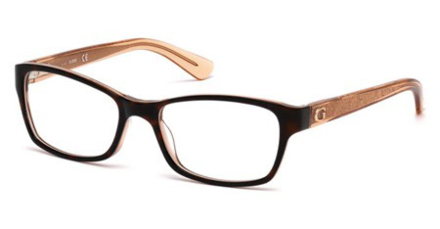 Eyeglasses Guess GU 2591 056 Havana/Monocolor / Shiny Light Orange ...