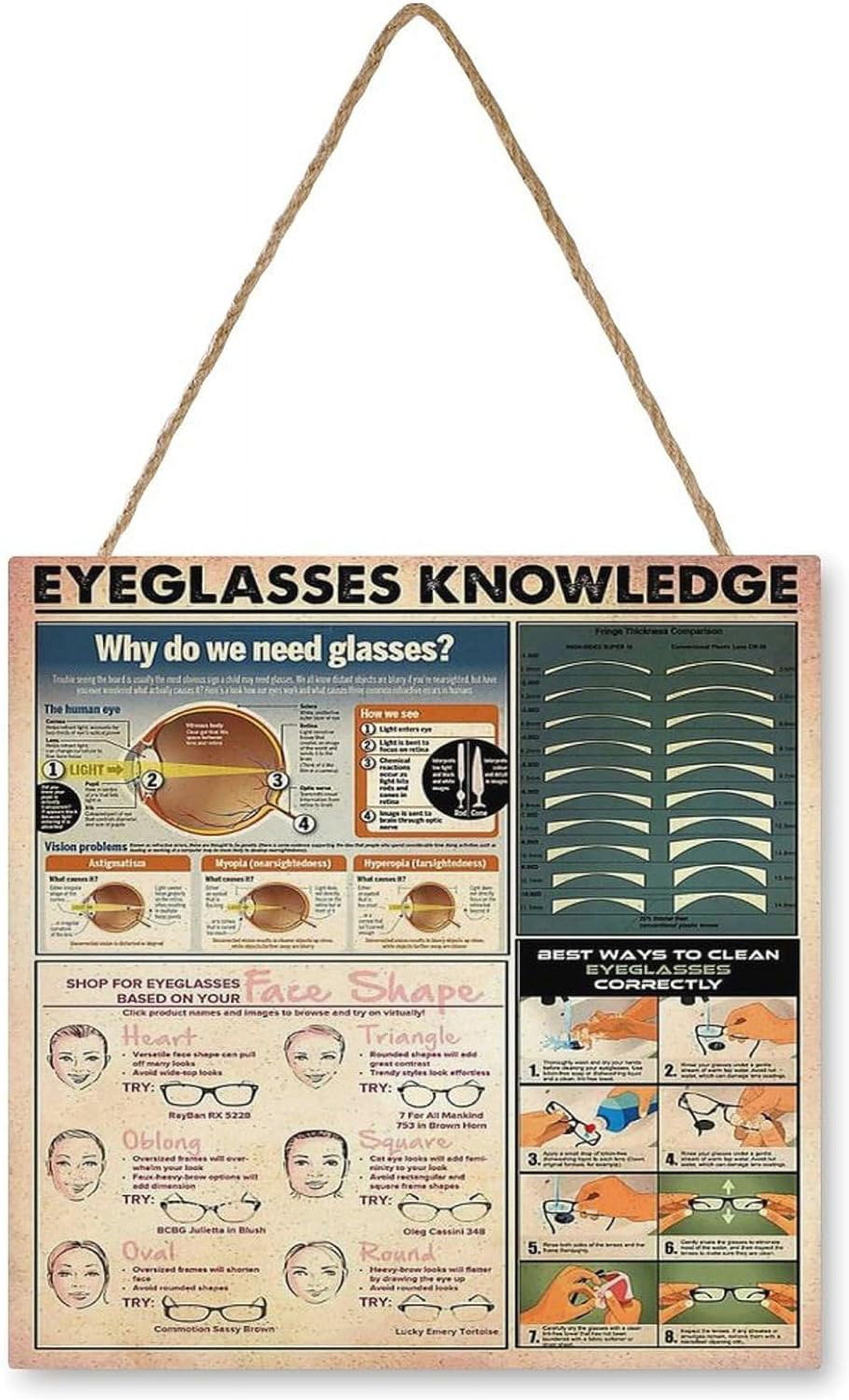 Eyeglasses Knowledge Wood Signs Decor Vintage Optical Shop Decor ...