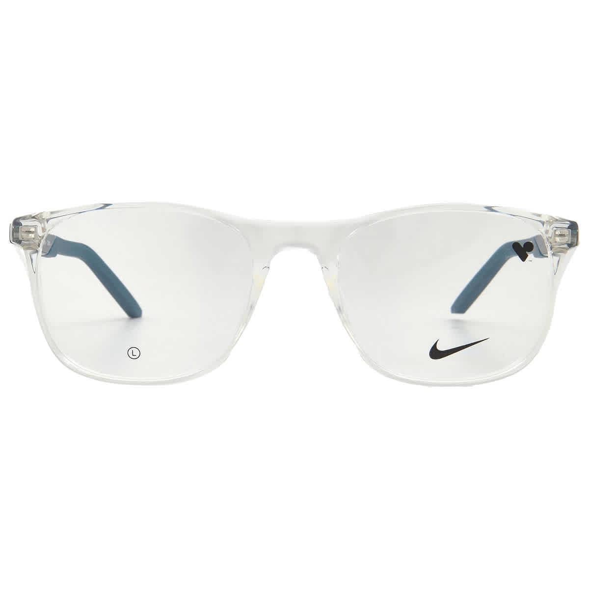 Nike NIKE 7271 900 Men's Clear/Space Blue Square Frame Eyeglasses ...