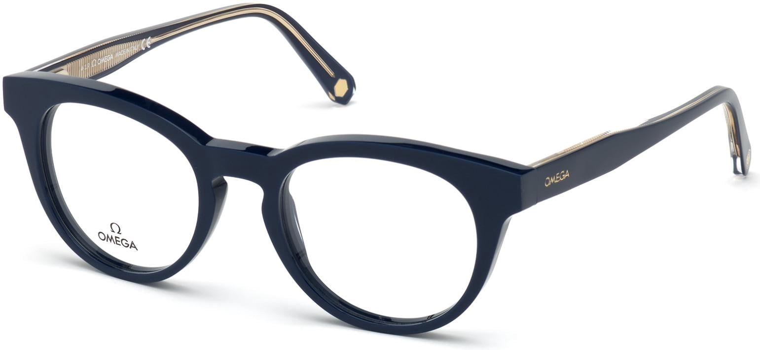 Eyeglasses Omega OM 5003 -H 090 Shiny Navy Blue, Blue & Transparent ...